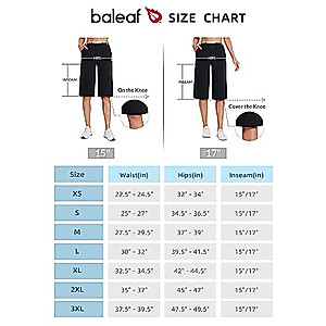 BALEAF Women's 17" Capri Yoga Pants Cotton Loose Soft Drawstring Workout Sweatpants Summer Causal Lounge Pants with Pockets Black L