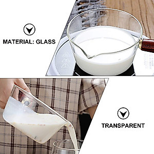 Glass Saucepan Nonstick Sauce Pot With Lid Pasta Pot Milk Pan Glass Stovetop Pot Kitchen Cookware For Noodle Soup Milk Food 400ML Transparent