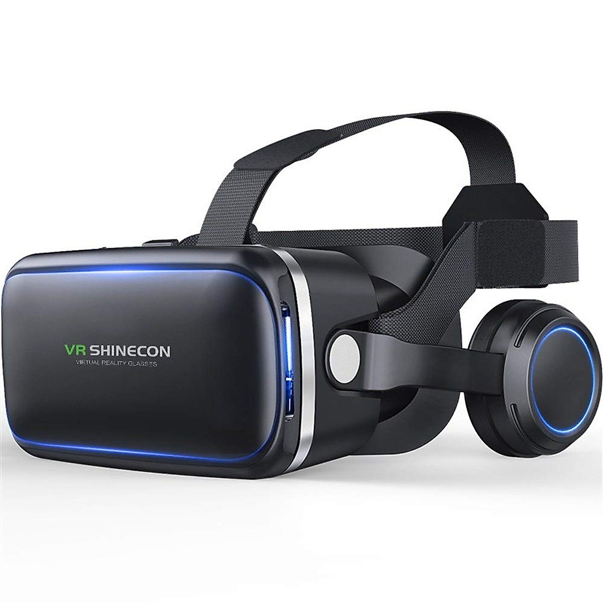 VRSHINECON VR Glasses - Virtual Reality Glasses 3D with Adjustable Headphones Supporting 4.7-6.0" Phone Holders (Color : Black)