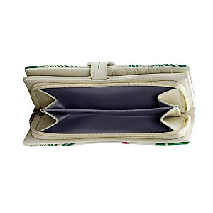 Shagwear Tropical Paradise Large Zipper Women's Wallet (Cream)