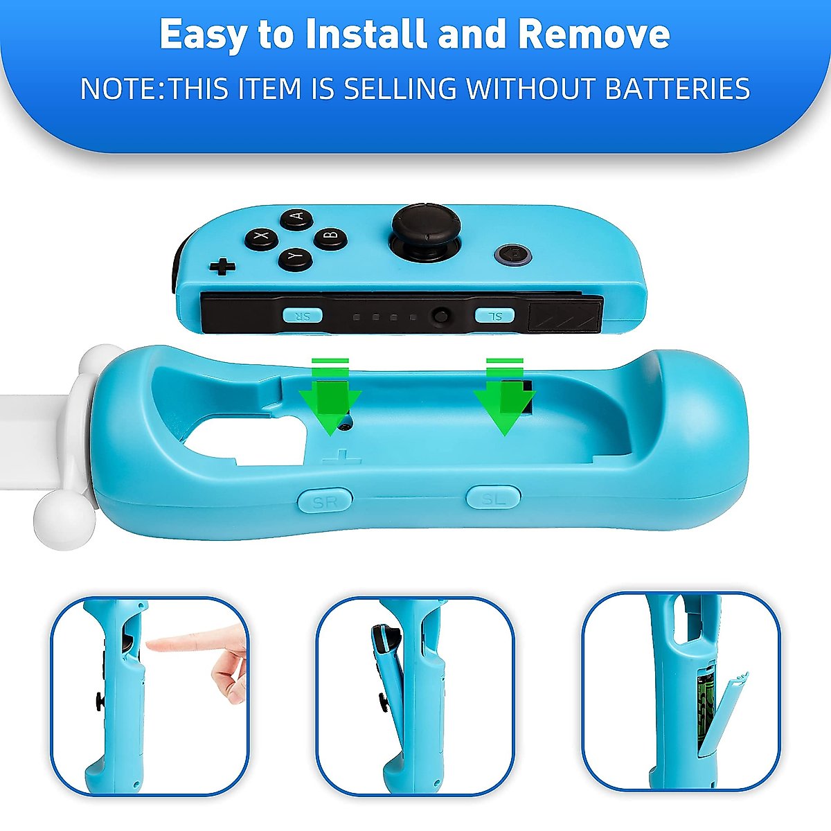 FANPL LED Sword for The Legend of Zelda: Skyward Sword HD Game Accessory, Lighted Game Sword Handle Grip for Switch & Switch OLED Right Joy Con Controller, Enhanced Zelda Gaming Experience (Blue)
