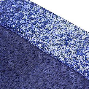 SquarePie Sequin Backdrop Non-Transparent Background Sparkly Curtain for Wedding Party 4FT x 7FT Navy Blue