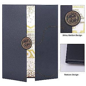 Idealmuzik 50th Wedding Anniversary Guest Book Alternative,Marriage Signature Board,50th Anniversary Table Decorations,Black Gold Large Gift Card for 50 Years Wedding Anniversary party Supplies