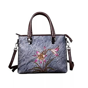 YDXNY Women's Vintage Floral Handbag Ladies Large Capacity Shopping Messenger Bag Tote Bag (Color : E, Size