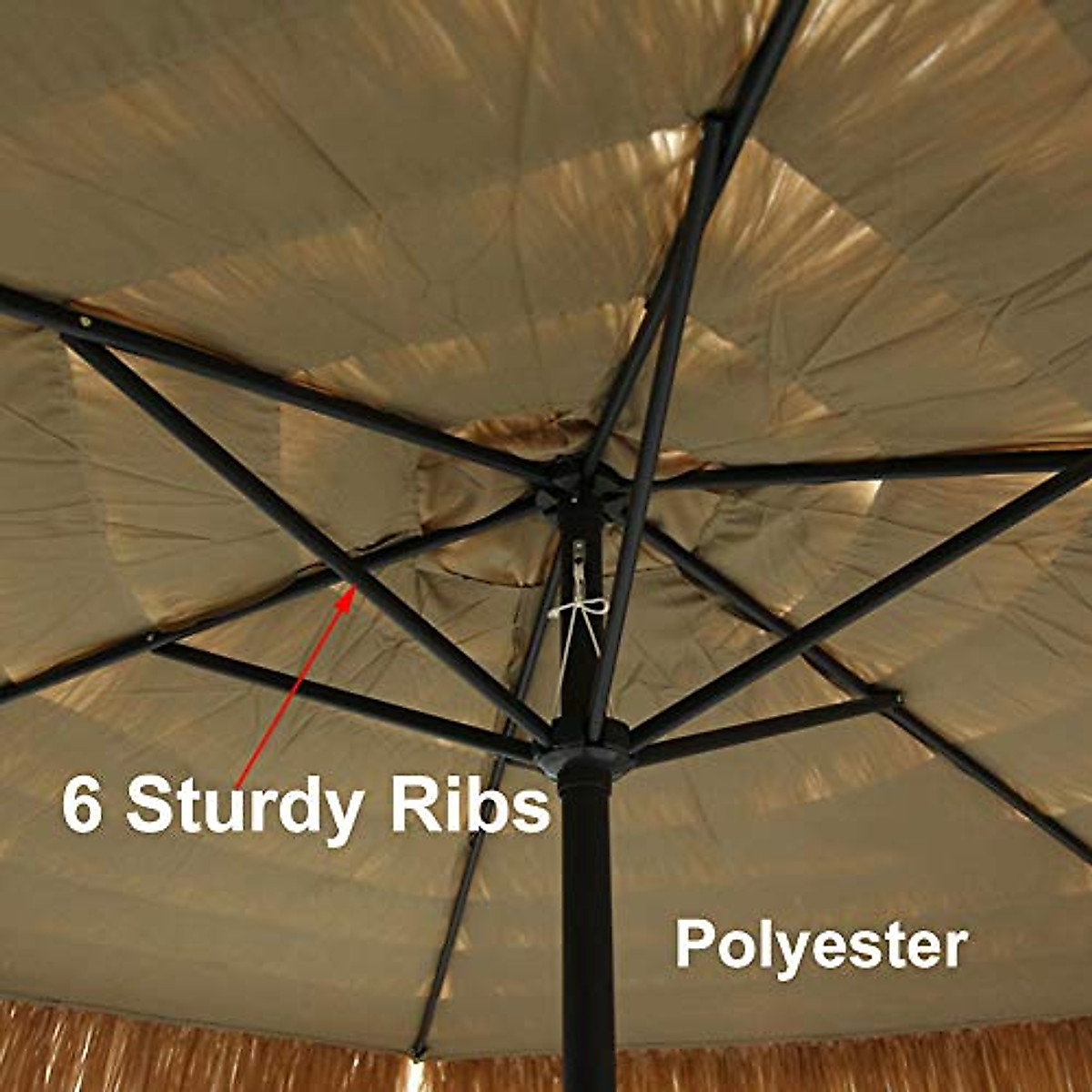 HLMBQ 2.5m/8.2ft Thatch Patio Tiki Umbrella,Parasol Garden Umbrella,Hula Thatched Parasol,Hawaiian Style Sun Shade,Portable Folding Sunbrella,Outdoor Backyard Lawn Store