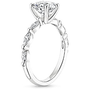 JEWELERYN Lovely Solitiare Bridal Set, Marquise Cut 3 CT, Colorless Moissanite Ring Set, 925 Sterling Silver, Engagement Ring, Wedding Ring, Christmas Gift, Perfact for Gifts Or As You Want (4)