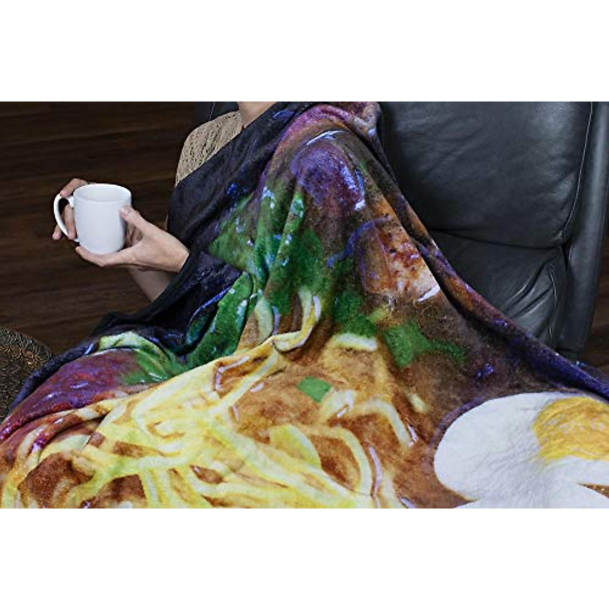 Ramen Bowl Fleece Throw Blanket | Large Soft Throw Blanket | Ramen Bowl Fleece Blankets And Throws And Throws | Officially Licensed Ramen Noodle Throw Blankets | Measures 60 Inches In Diameter