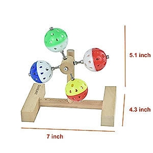 GUANLANT Foraging Bird Toys for Parrots, Budgie Toys, Rotating Bird Feeders Spinner Toys Parakeet Ball Bell Toys Birdcage Accessories Bird Food Treats Interactive Food Toys for Cockatiel Conures