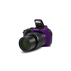 Minolta Pro Shot 20 Mega Pixel HD Digital Camera with 67x Optical Zoom, Full 1080p HD Video & 16GB SD Card (Purple)