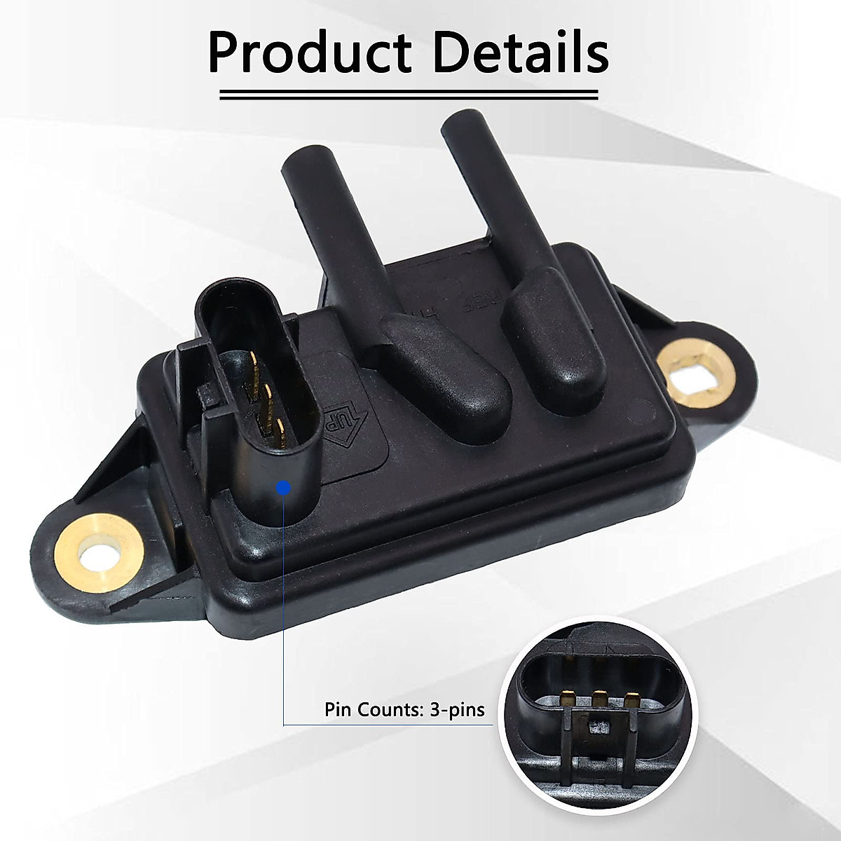 KEJSTED EGR Valve Pressure Feedback Sensor DPFE15 Compatible with 94-10 Ford Expedition Focus Escape F150 Mercury Lincoln Town Car Mazda Truck F77Z9J460AB 1L3Z9J460AA F48E9J460BA VP8T EPS4
