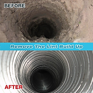 Sealegend 29 FEET Dryer Vent Cleaner Kit Double Synthetic Brush Head Upgraded Flexible Quick Snap Brush with Drill Attachment Extend Up to 29 FEET for Easy Cleaning Use with or Without a Power Drill