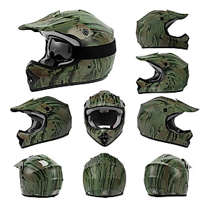 TCMT Dot Youth & Kids Motocross Offroad Street Helmet Motorcycle Youth Helmet Dirt Bike Motocross ATV Helmet with Goggles Gloves