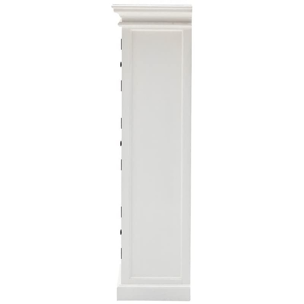 NovaSolo Halifax Pure White Mahogany Wood Storage Cabinet/Pantry Unit With Glass Doors And 6 Shelves