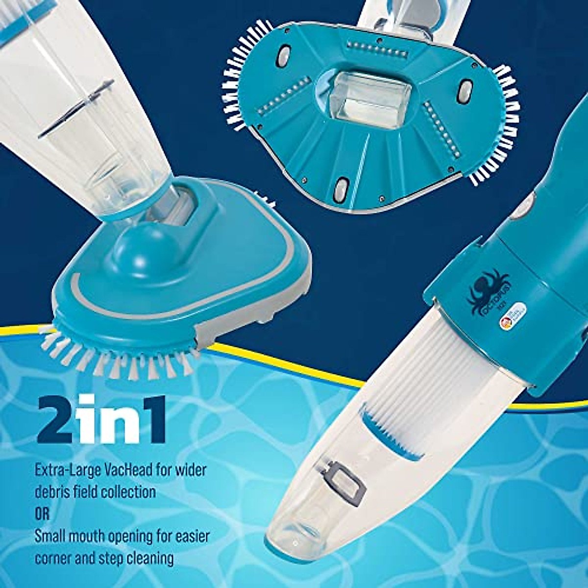 Octopus Cordless Pool Vacuum - Powerful 2-Speed Suction