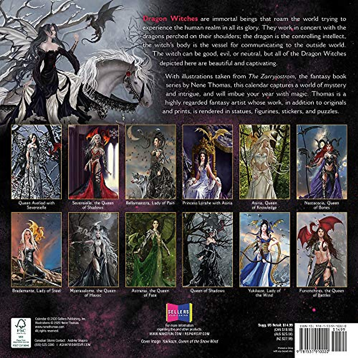 2021 Dragon Witches The Art of Nene Thomas 16-Month Wall Calendar