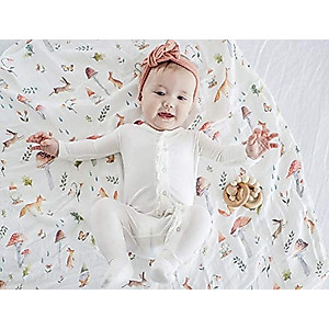 Loulou Lollipop Soft Baby Swaddle Blanket Muslin Wrap Receiving Blanket for Newborn to Toddler Girl and Boy, Large 47” by 47” - Woodland Gnome…
