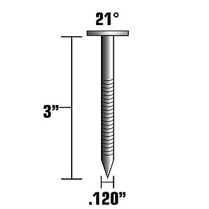 Metabo HPT Framing Nails | 3 Inch x 0.120 | 21 Degree | Full Round Head | Ring Shank | Hot Dipped Galvanized | 1,000 Count | 20302SHPT