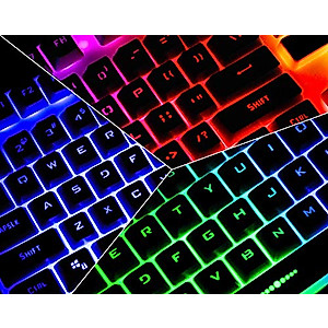CHONCHOW Gaming Keyboard and Mouse LED Backlit Combo (White)