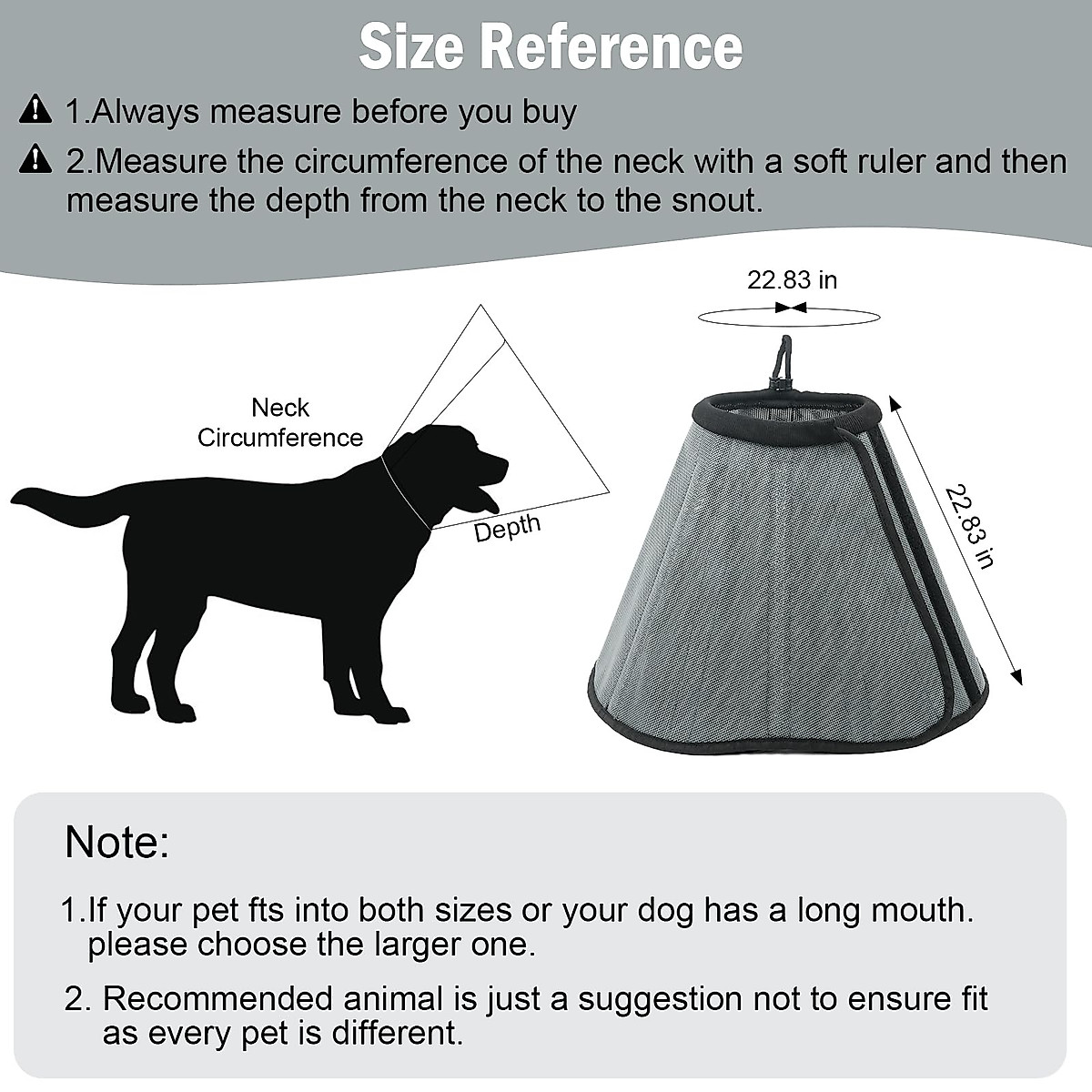 Transni Soft Dog Cone Collar for Large Medium Dogs, Dog Cone Alternative After Surgery, Adjustable Protective Pet Recovery Collar