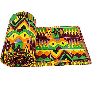 African Fabric Cotton Ankara Print Fabric 6 Yards for Party Dress