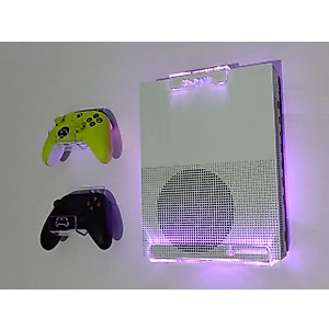 WALL MOUNT FOR XBOX ONE WITH MULTICOLOR LED LIGHTING KIT + 2 CONTROL MOUNT (one S or X)