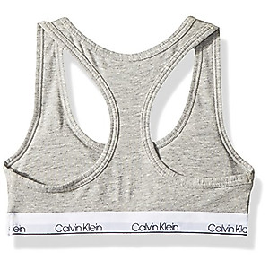 Calvin Klein Girls' Big Modern Cotton Molded Bralette, Heather Grey, Large