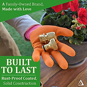 Heavy Duty Water Hose Quick Connect Fittings (Premium Brass for Superior Durability), Quick Release Hose Connector, Fit for 3/4" Gardening Hoses, Garden Hose Quick Disconnect Set, 4 Pack, ET