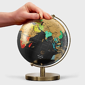 Luckies Of London World Globe Scratch Map | Scratch Off World Map | Interactive Map Of The World | Globe Decor & Travel Decor | Travel Map | Travel Gifts For Women & Travel Gifts For Men | Large Globe