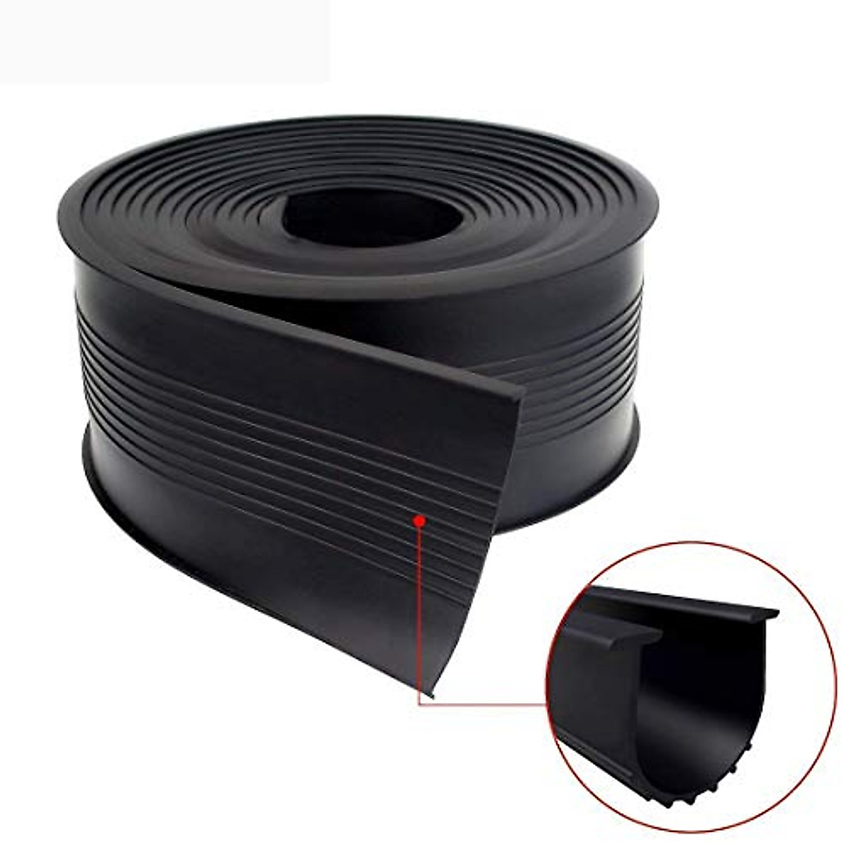 Garage Door U-Bottom Weather Stripping Kit Rubber Seal Strip Replacement, Universal Sealing Professional Grade T Rubber,5/16" T Ends, 3 3/4" Width X 20 Feet Lenth (Black)