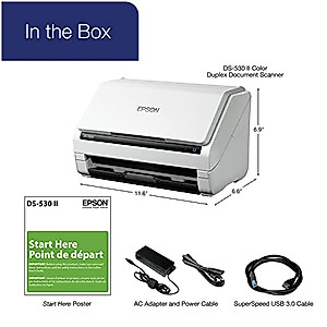 Epson DS-530 II Color Duplex Document Scanner for PC and Mac with Sheet-fed, Auto Document Feeder (ADF)