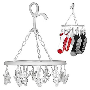 Evelots Clip Drying Hanger-Sock/Bra/Towel/Underwear-Foldable-16 Clips
