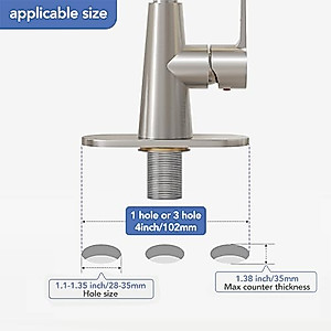 Phiestina Single Hole Brushed Nickel Bathroom Sink Faucet/Bar Sink/Pre-Kitchen Sink Faucet with 4 Inch Deck Plate,Drain and Supply Hoses, WE10-BN
