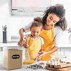 Simply Gourmet Airtight Food Storage Containers - Set of 3 Flour and Sugar Canisters for Pantry Storage and Organization - Marker & Labels Included