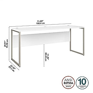 Bush Business Furniture Office Table with Open Metal Leg Design and Privacy Panel | Hybrid Large Computer Desk for Home Office | 72Wx24Lx30H