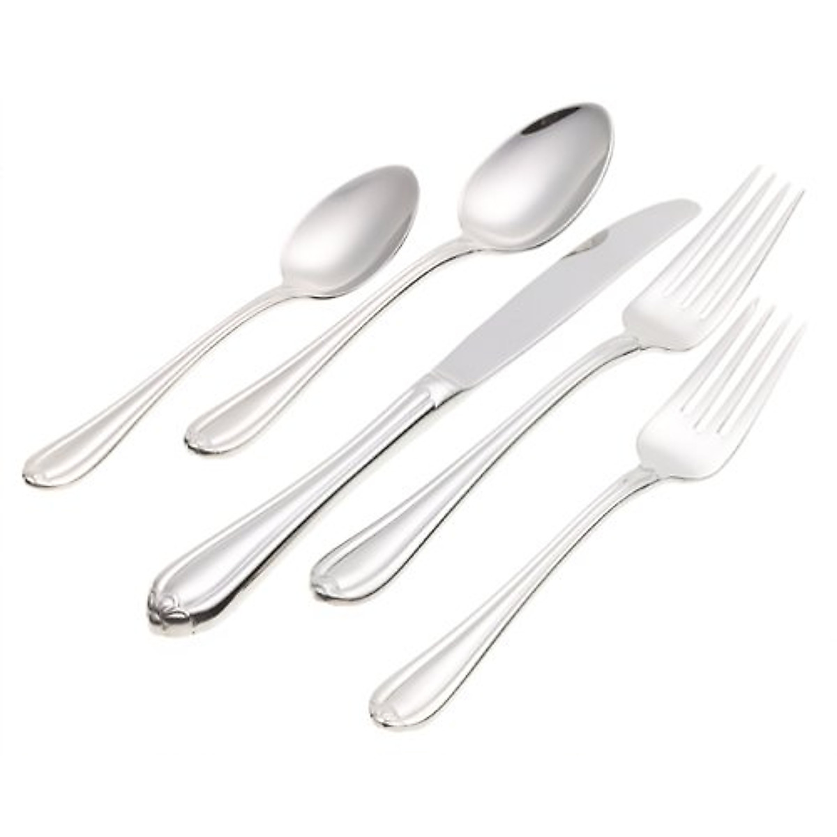 Gorham Melon Bud 5-Piece Stainless Steel Flatware Place Setting, Service for 1, Silver -
