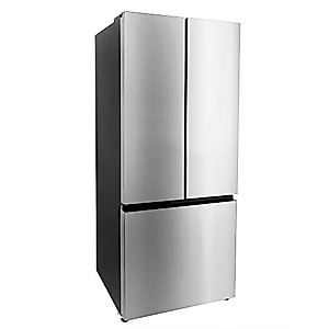 RecPro RV Refrigerator Stainless Steel | 16 Cubic Feet | 12-Volt | French Style Doors | Low Wattage