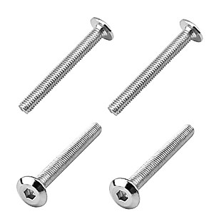 MroMax 8Pcs M6 x 50mm Flat Head Hex Socket Cap Screws Bolts, Nickel Plated Carbon Steel Fully Threaded Furniture Screws for Assemble Cabinets, Baby Beds, Tables and Chairs