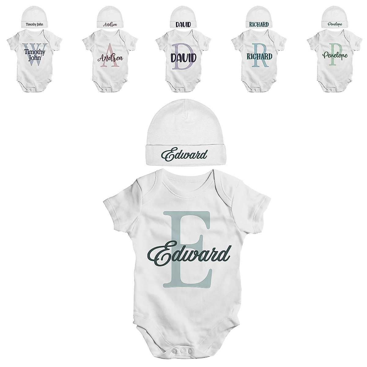 Zexpa Apparel Personalized Bodysuit for Home Coming Customized Newborn Outfit With Beanie - NB
