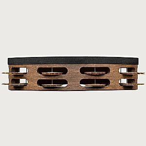 Meinl Percussion TAH2V-WB 10-Inch Vintage Wood Tambourine with Goat Skin Head and Hammered Brass Jingles, 2 Row