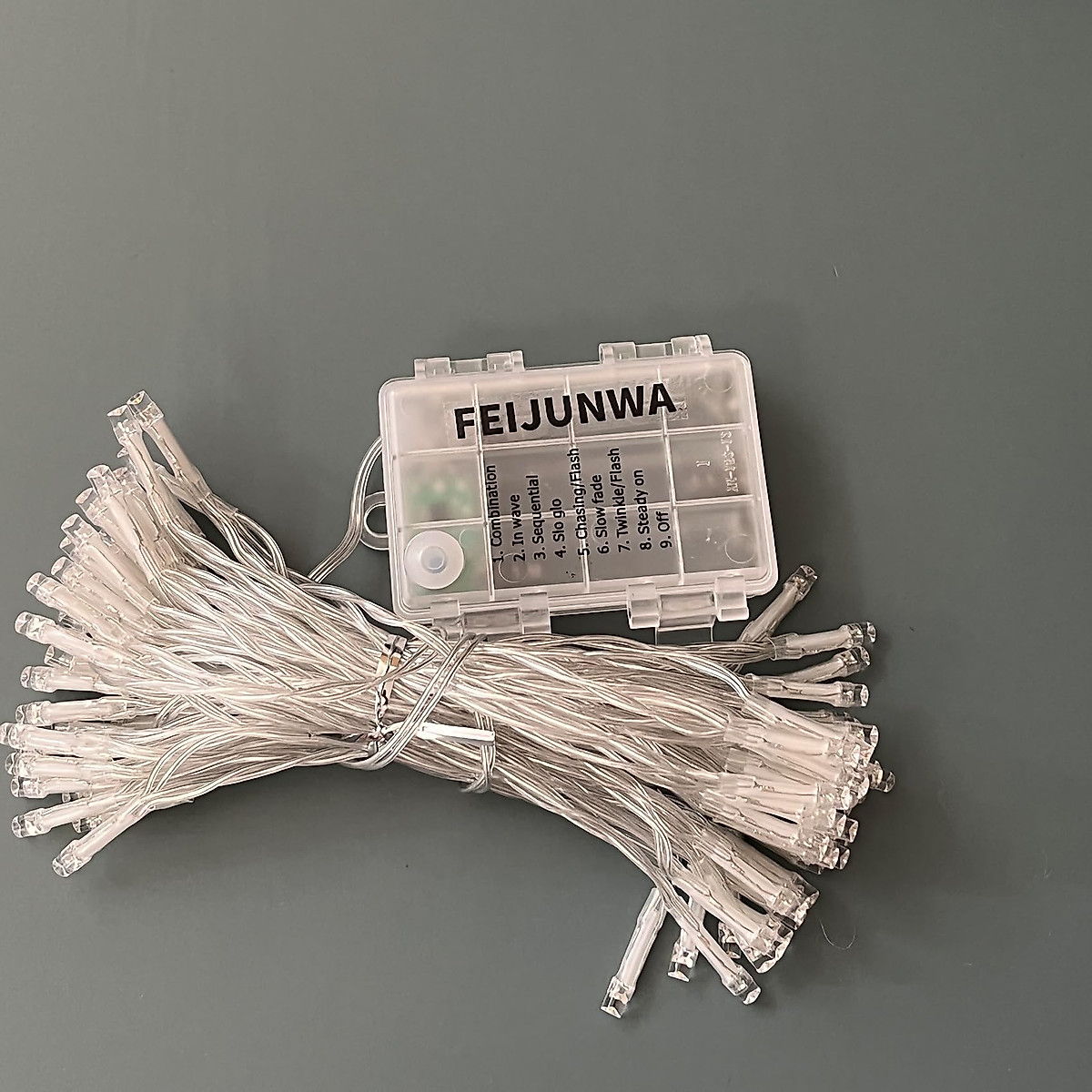 FEIJUNWA 32.8fT 100 LED String Light, 8 Lighting Modes Fairy Twinkle String Lights Wedding Party Home Garden Bedroom Outdoor Indoor Wall Decorations, Warm White