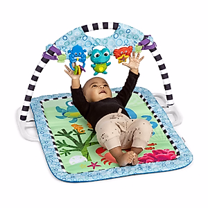 Baby Einstein Neptune's Discovery Reef Baby Tummy Time Activity Gym Toy Bar with Soft Comfortable Mat, 65 Melodies and Songs and Light Up Features
