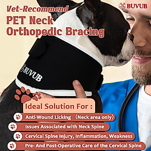 BUVUB Dog Neck Brace Supports Pet's Necks with Intervertebral Disk Disease (IVDD) Cervical Vertebral Sprains Instability Neck Brace for Dog Pet Cervical Collar (Wide M)