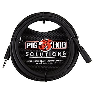 Pig Hog PHX35-10 3.5mm TRSF to 3.5mm TRSM Headphone Extension Cable, 10 Feet