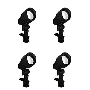 4.5-Watt Millennium Black Adjustable Light Color Outdoor Integrated LED Landscape Flood Light (4-Pack)