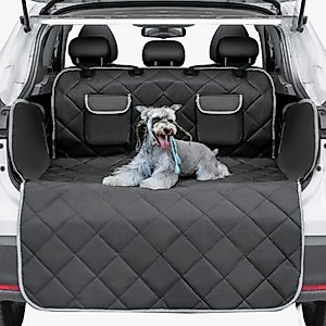 Nobleza Cargo Liner for Dogs, Nonslip Waterproof Dog Car Cover for SUV with Bumper Flaps and Storage Pockets, Universal Washable Pet Cargo Trunk Liner Protector for Safety, 40.5" W x 72.5" L