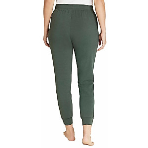 Eddie Bauer Womens 2 Pack Fleece Lounge Joggers (Medium, Black/Heather Olive)