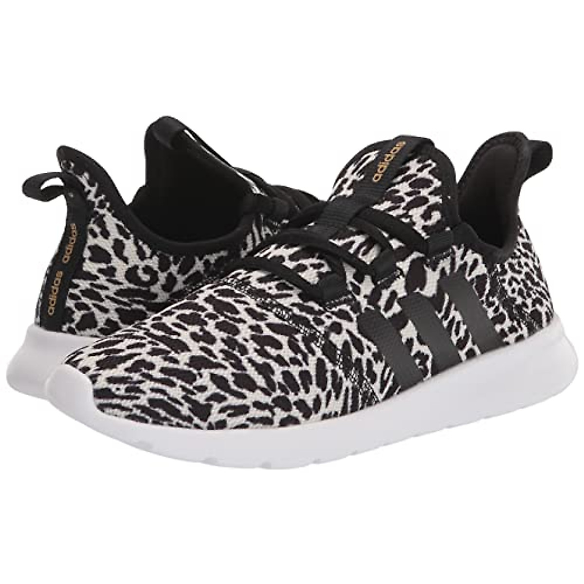 adidas Women's Casual Running Shoe, Wonder White/Black/Golden Beige, 8