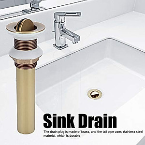 Walfront Antique Flap Hole Sink Drain with NonOverflow Wash Basin Drainer Stopper Accessory for Home Toliet Hotel Bathtub(Without Hole), Launching Accessories