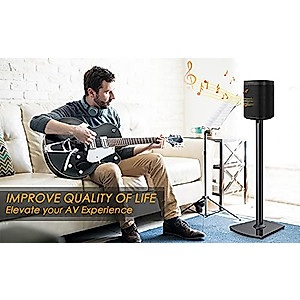 Speaker Stands Designed for Sonos Speakers Pair, Floor Speakers Stands for Sonos One, One SL, Play:1 Play:3 Play:5 Heavy Duty Floor Speaker Mount with Cable Management Black