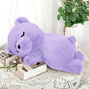 Tezituor 20 inch Teddy Bear Stuffed Animals, Large Stuffed Koala Bear Plush Toy Soft Purple Teddy Bear Plush Hugging Pillow Gift for Kids